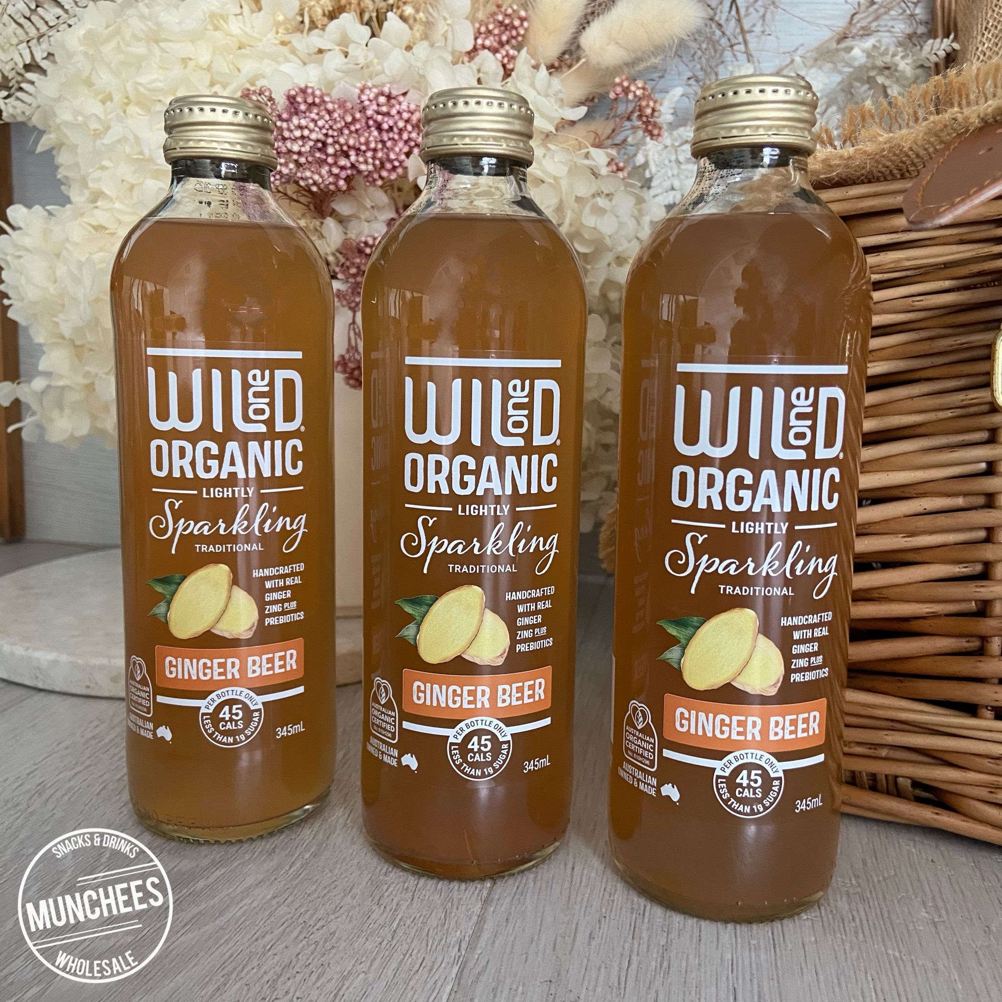 Wild One Organic Sparkling Ginger Beer 12x345ml - Munchees Wholesale