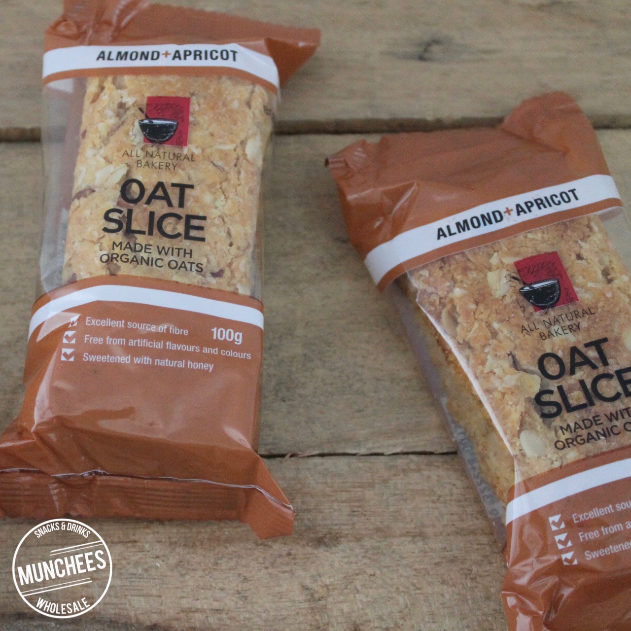 All Natural Bakery Almond & Apricot 100g - Munchees Wholesale