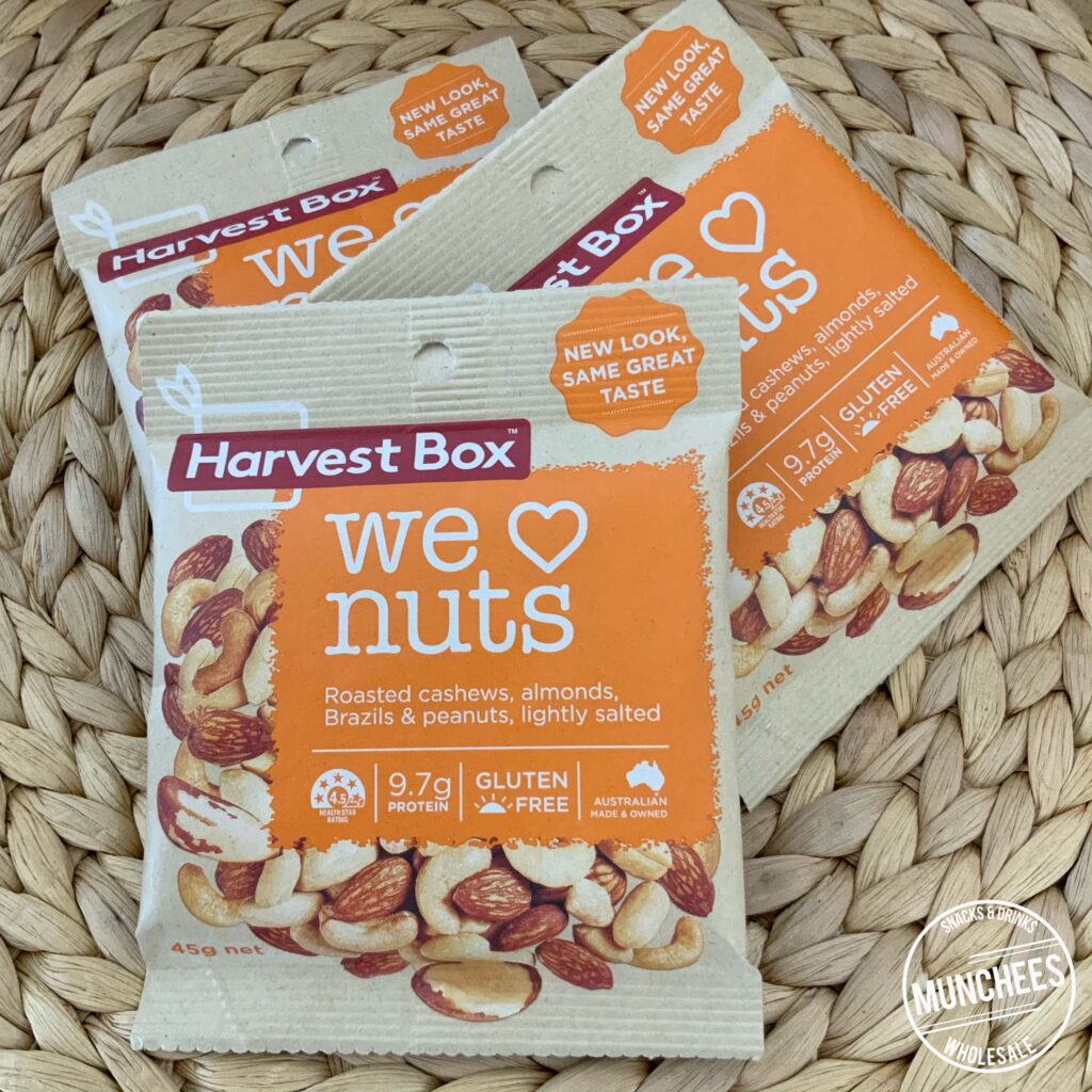 Harvest Box We Love Nuts 10x45g - Munchees Wholesale