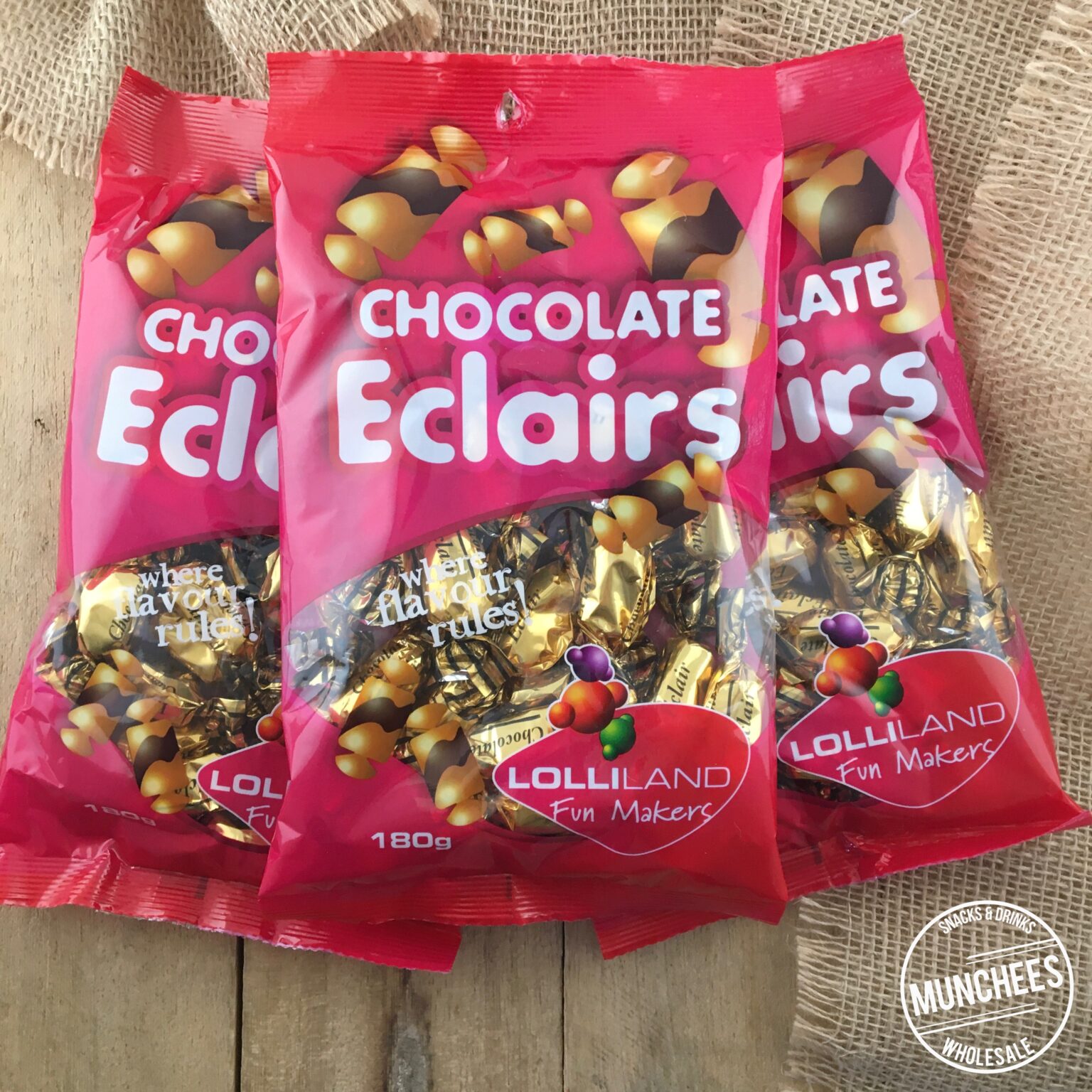 Lolliland Choc Eclairs 16x180g - Munchees Wholesale