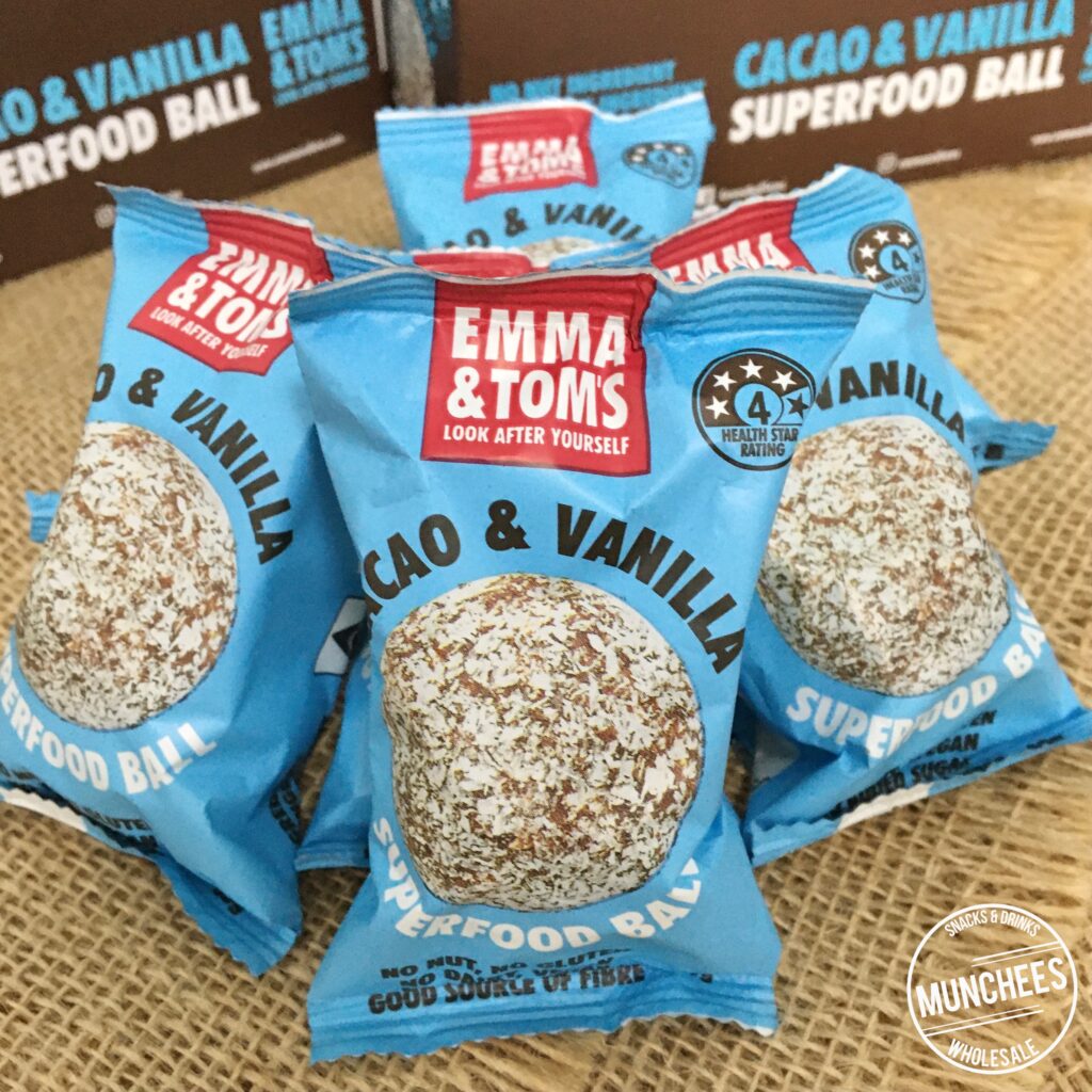 Emma & Tom's Superfood Cacao & Vanilla Balls - Munchees Wholesale